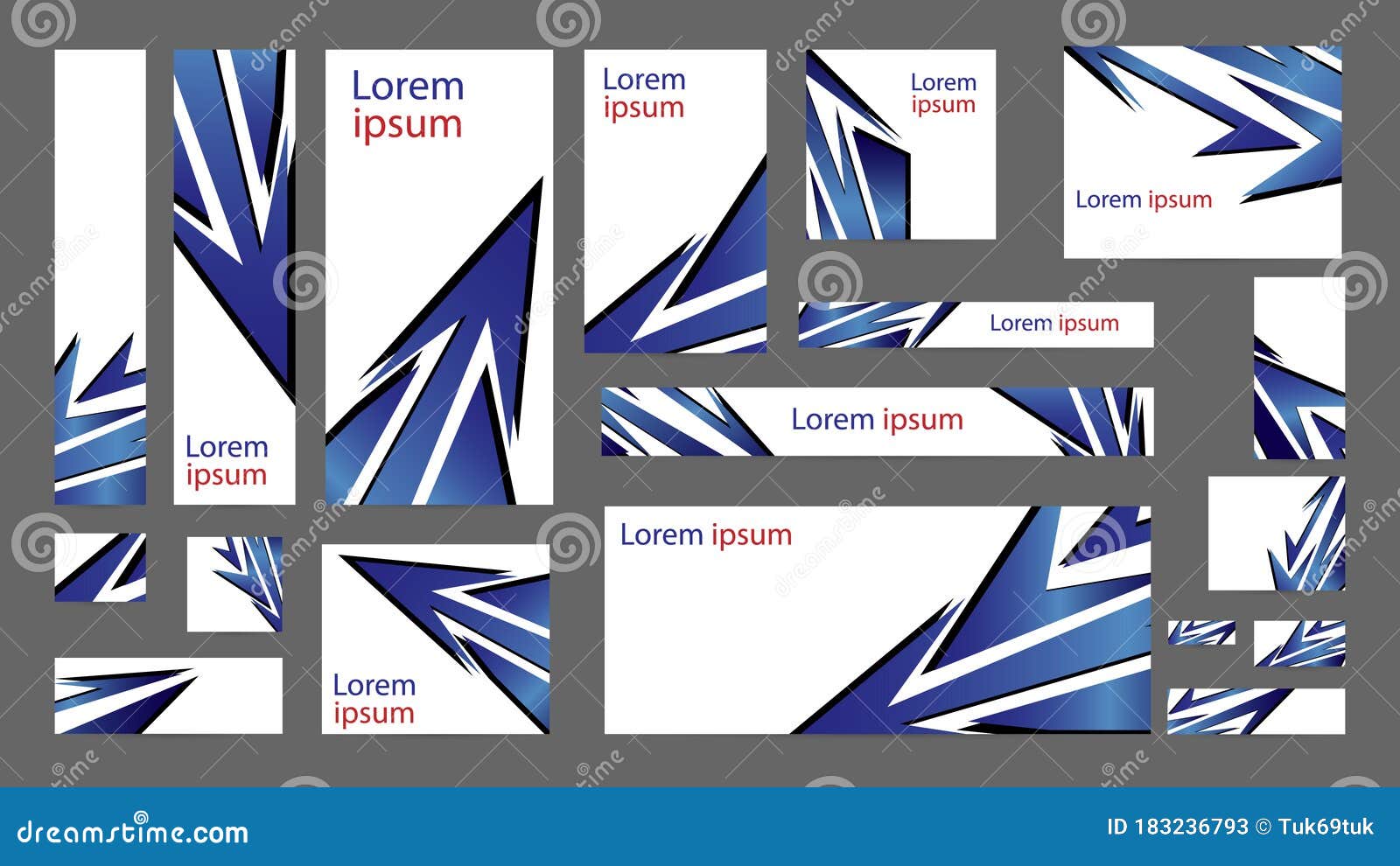 Design Web Banners Standard Sizes. Set of Templates Banner Buttons for ...