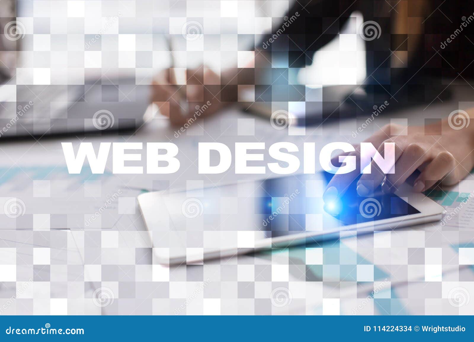 Design Web E Conceito Do Desenvolvimento Na Tela Virtual Ilustração ...