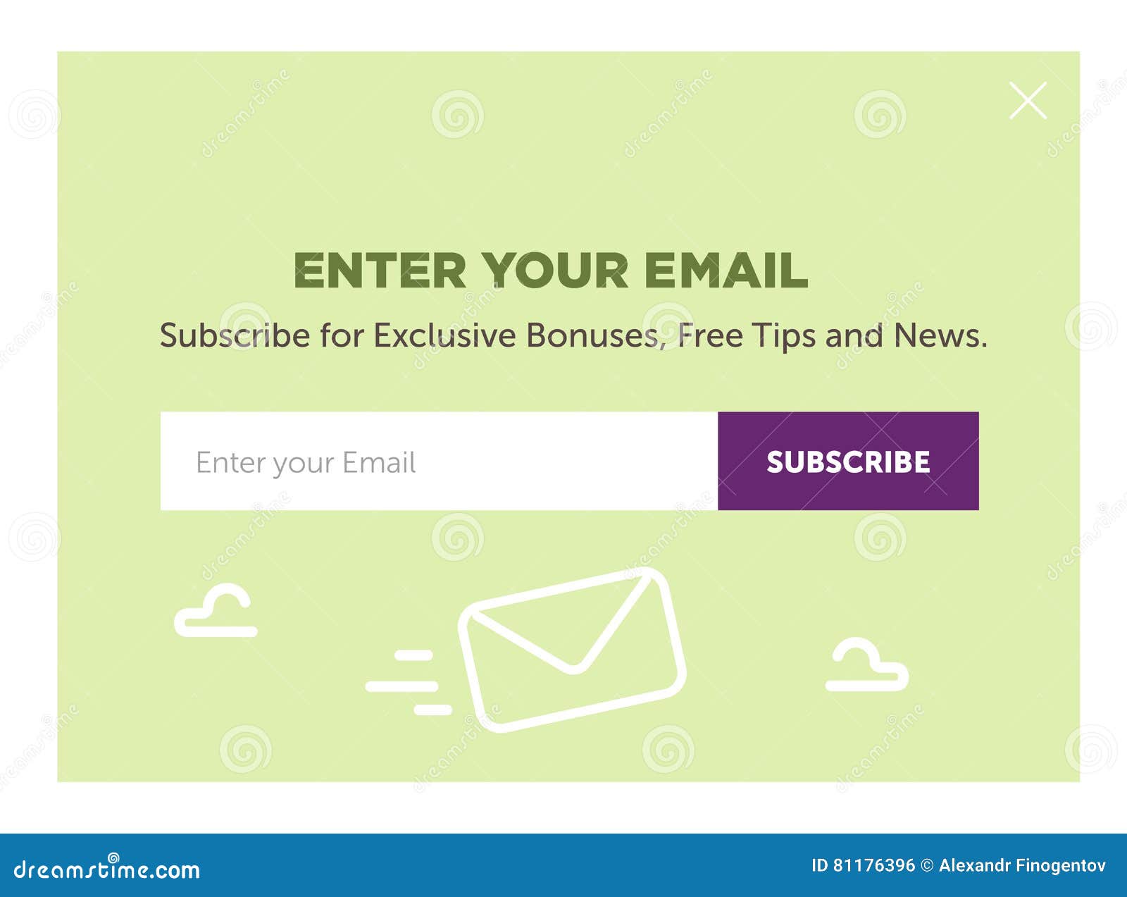 Design of the Website Form for Email Subscribe Stock Vector ...