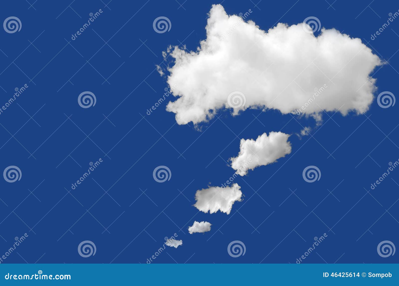 Design White Thought Bubble is Cloud on the Blue Stock Photo - Image of ...