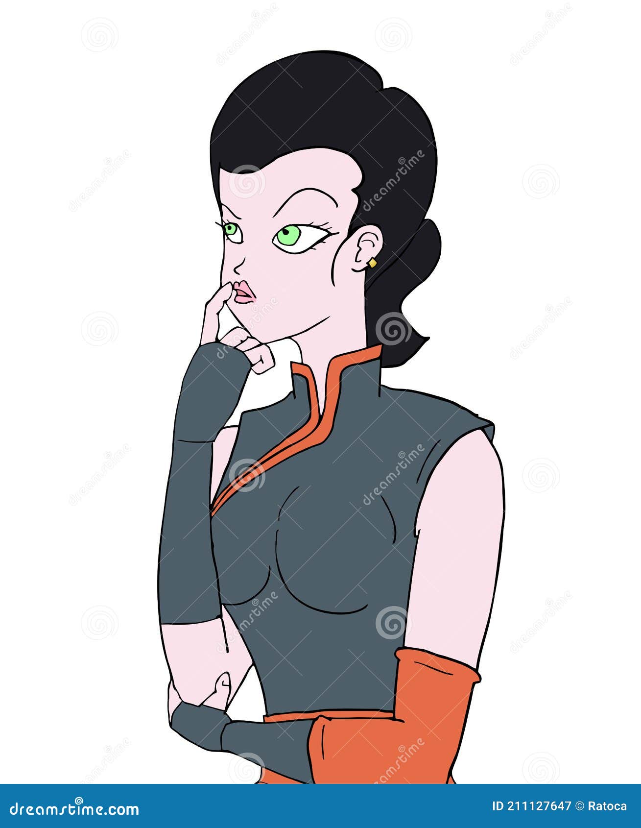 Design of Woman Thinking Illustration Stock Vector - Illustration of ...