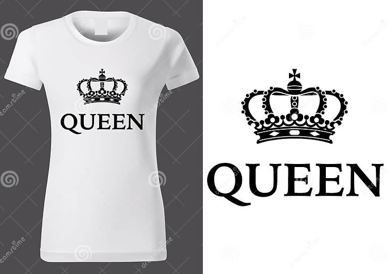 Women White T Shirt With Royal Crown Stock Vector Illustration Of
