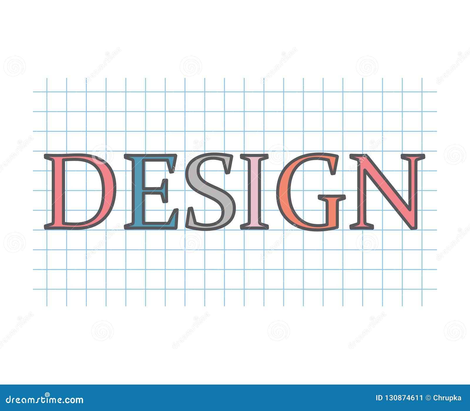 Design Word on Checkered Paper Texture Stock Vector - Illustration of ...