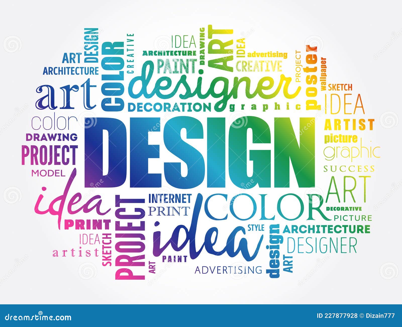 DESIGN Word Cloud Collage, Creative Business Concept Stock Illustration ...