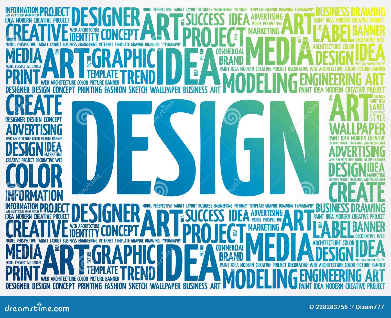 DESIGN Word Cloud Collage, Creative Business Concept Stock Illustration ...