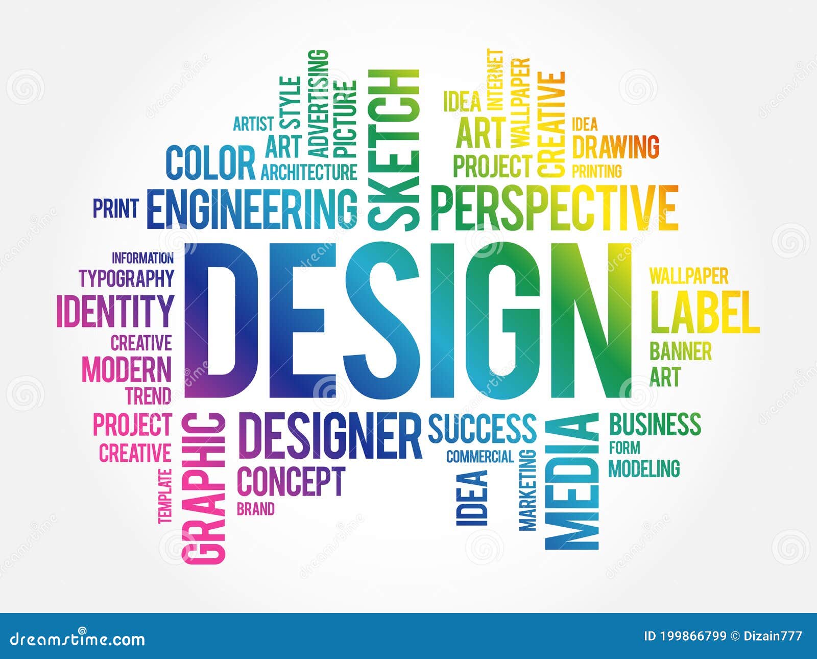 DESIGN word cloud collage stock illustration. Illustration of modeling ...