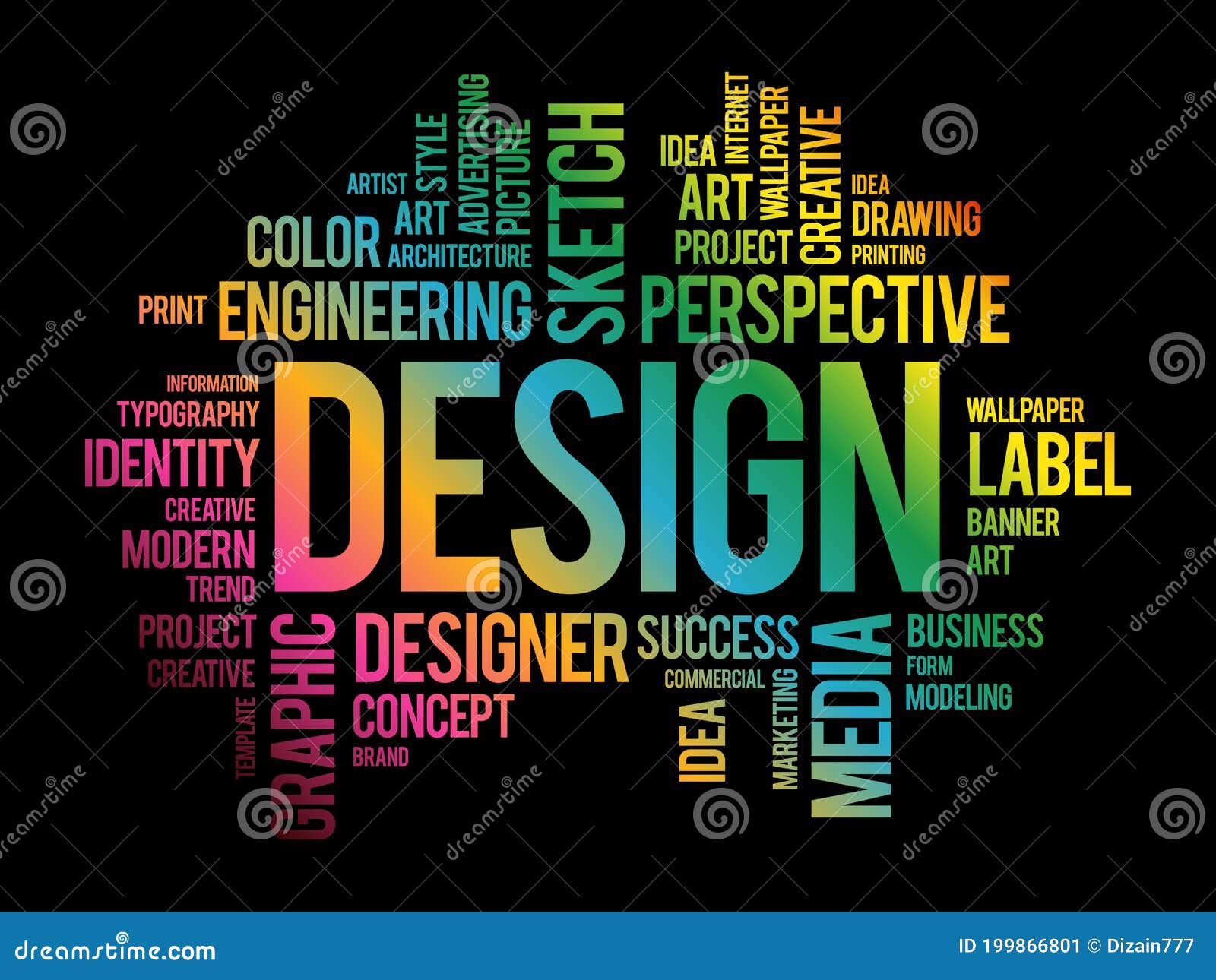 DESIGN word cloud collage stock illustration. Illustration of drawing ...