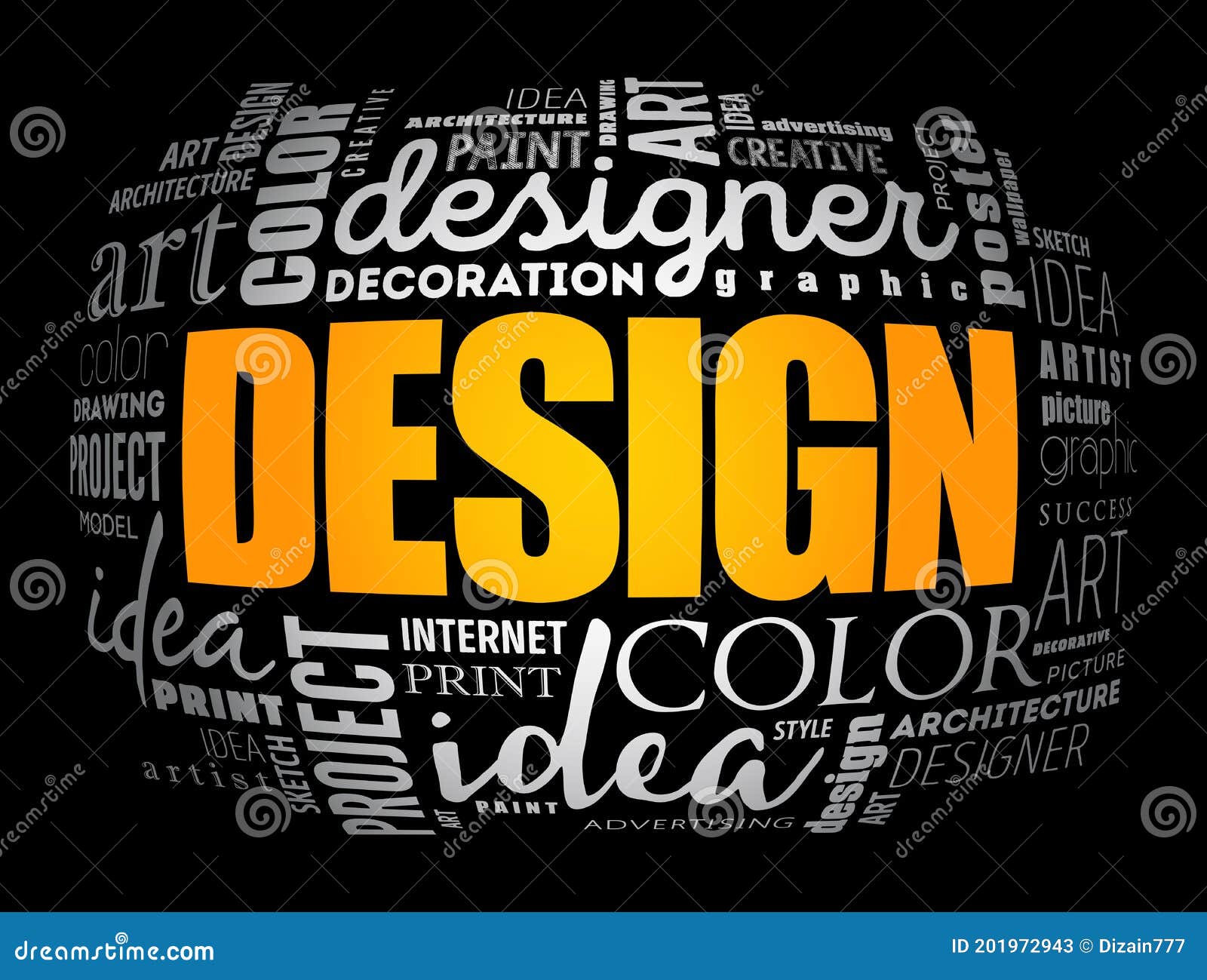 DESIGN Word Cloud Collage, Creative Concept Stock Illustration ...
