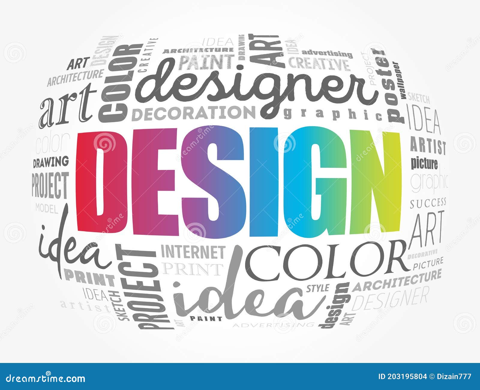 DESIGN Word Cloud Collage, Creative Concept Stock Illustration ...