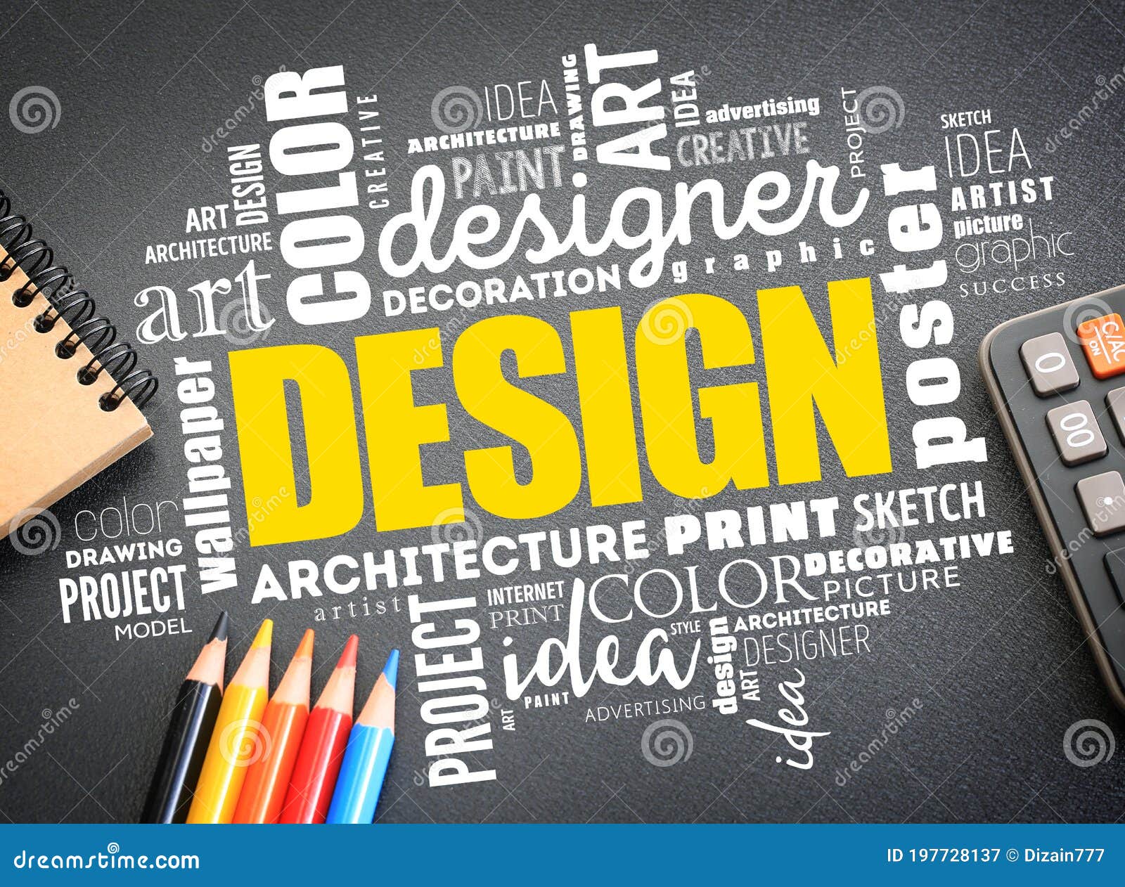 DESIGN word cloud collage stock image. Image of cloud - 197728137