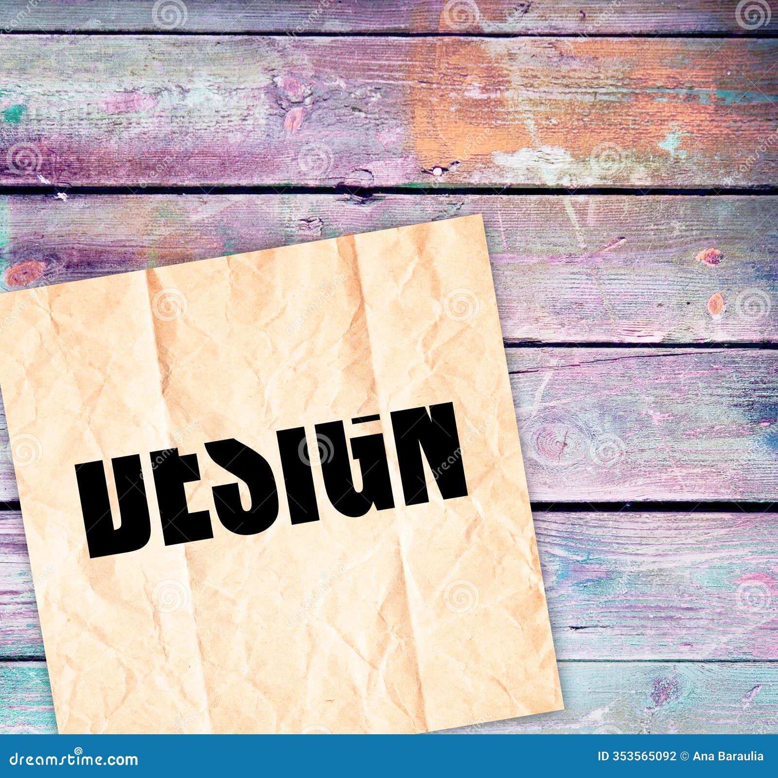 DESIGN Word Letters on Paper. Ad Creative Business Concept Stock Photo ...