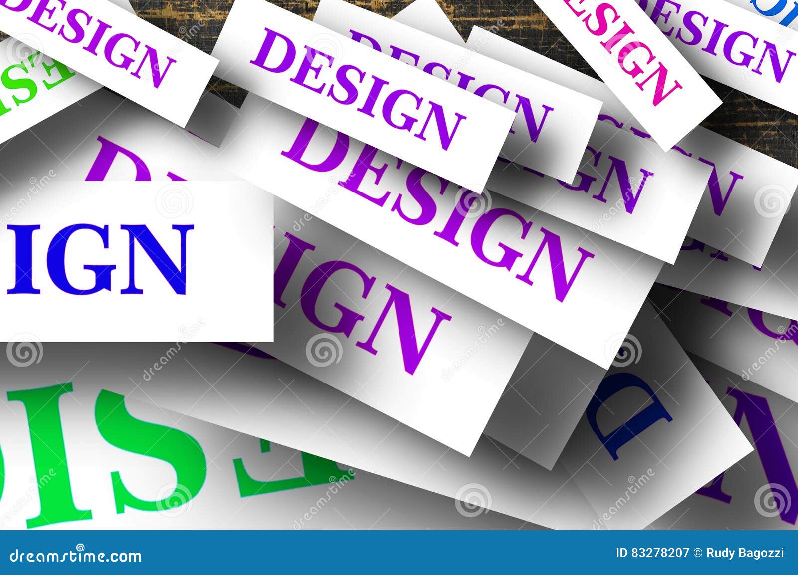 Design Word on Overlapping Planes. Stock Illustration - Illustration of ...