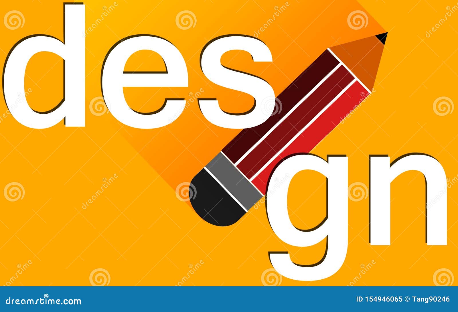 Design word with pencil stock illustration. Illustration of pencil ...