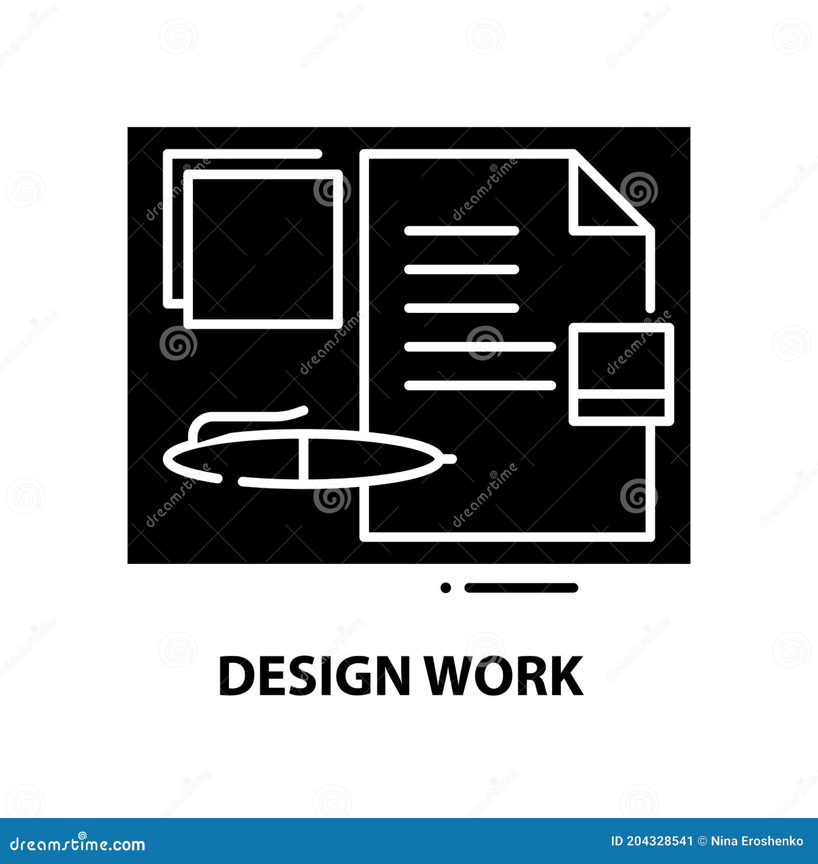 Design Work Icon, Black Vector Sign with Editable Strokes, Concept ...