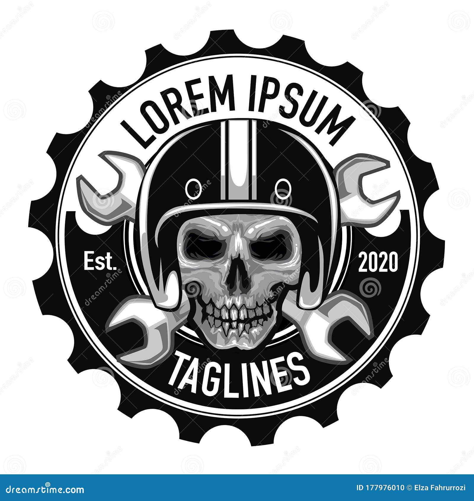 Skull motor logo in vector stock vector. Illustration of speed - 177976010