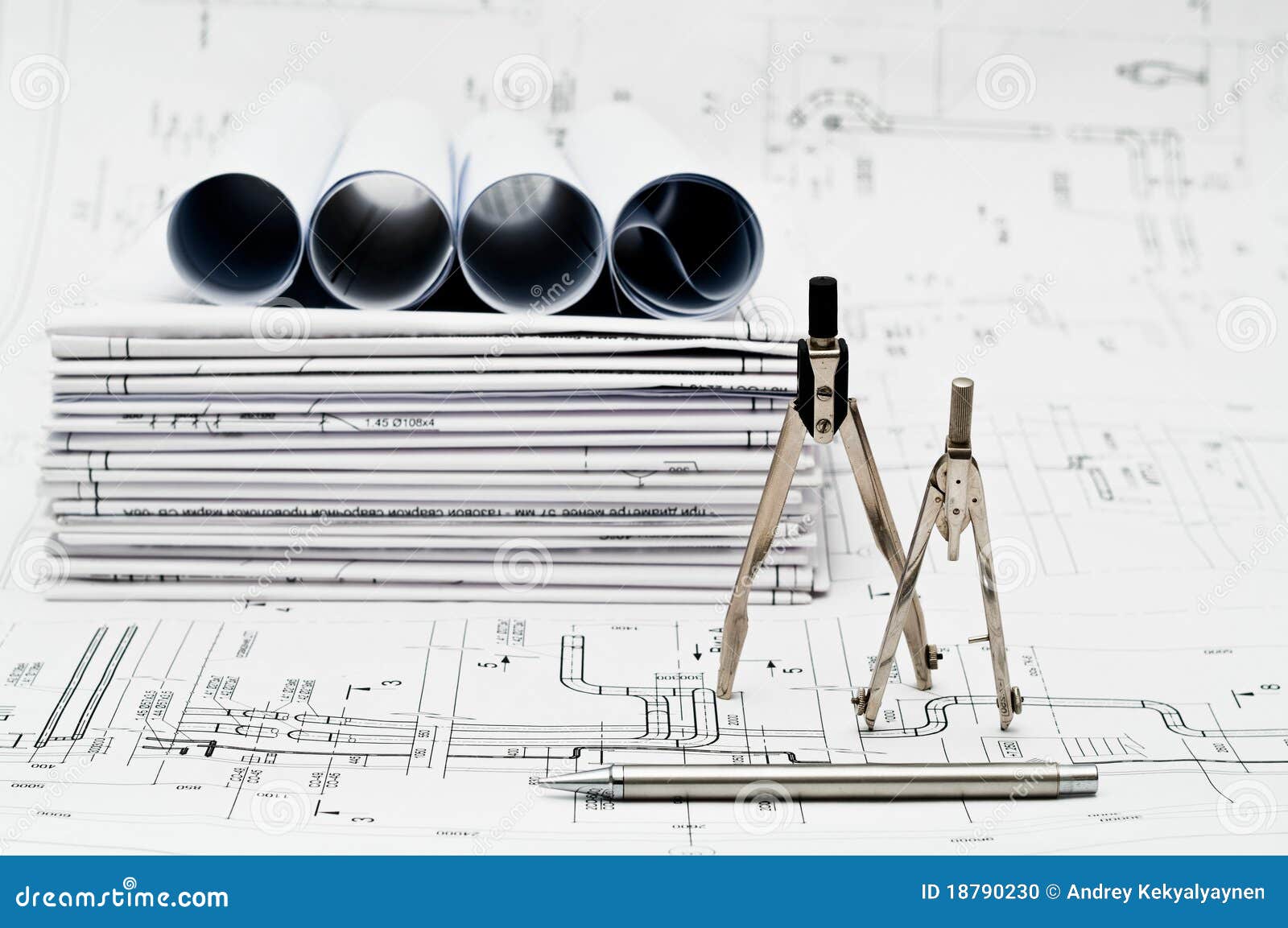 Design and Working Blueprints Stock Photo - Image of line, drawing ...