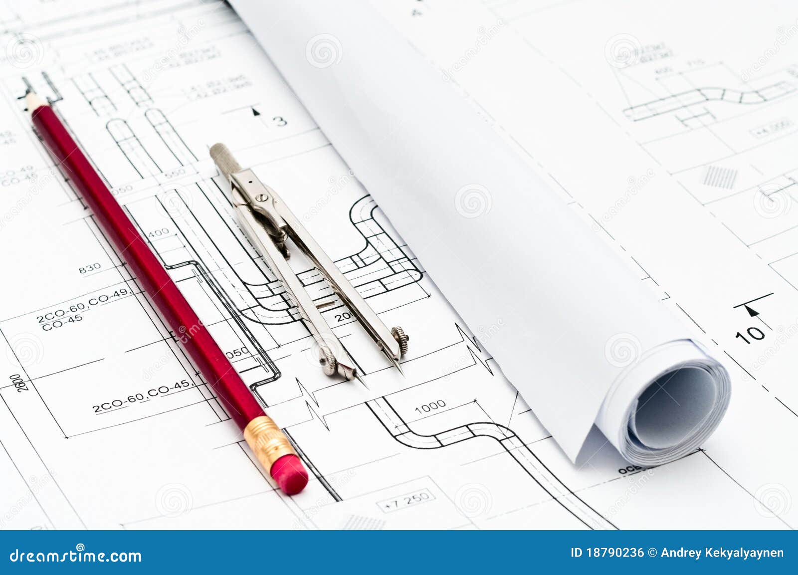 Design and Working Blueprints Stock Photo - Image of building ...