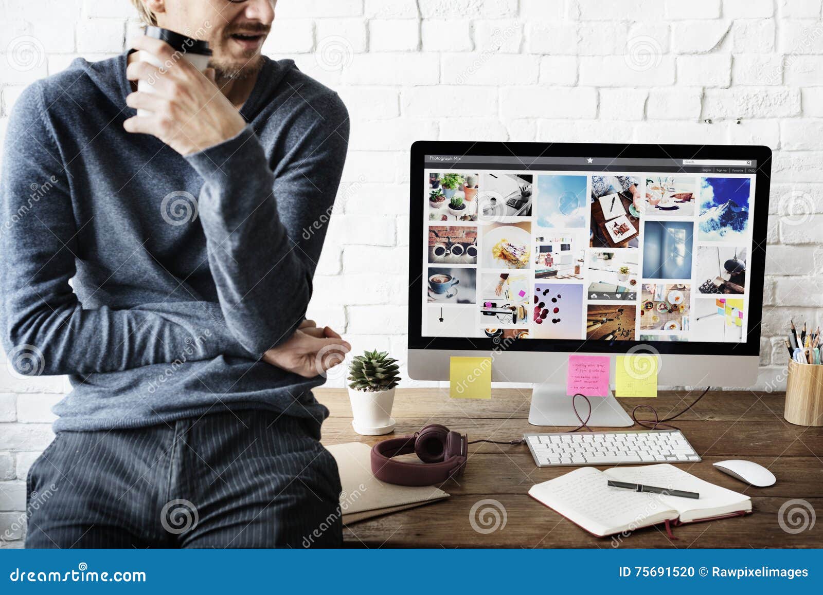 Design Working Using Computer Analysis Concept Stock Photo - Image of ...
