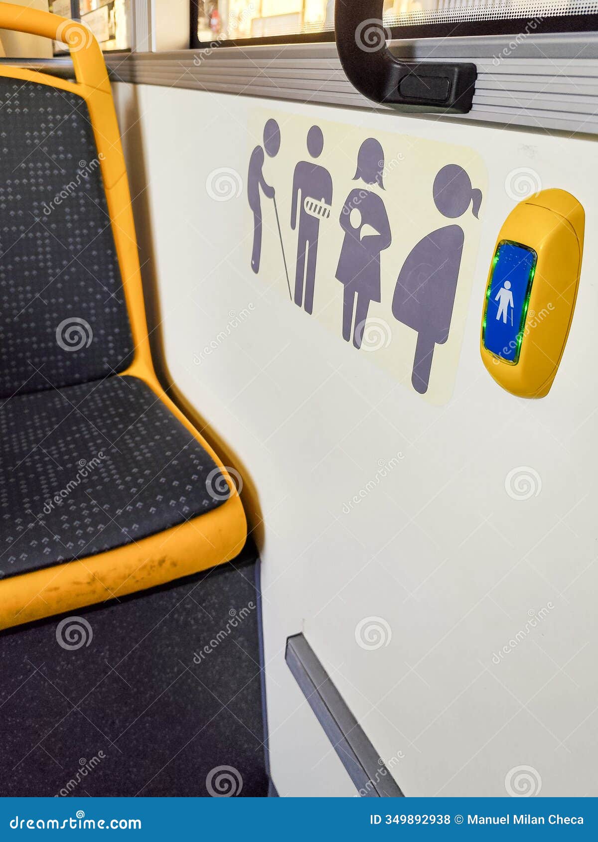 Designated Priority Seating Area on Public Transportation, Emphasizing ...