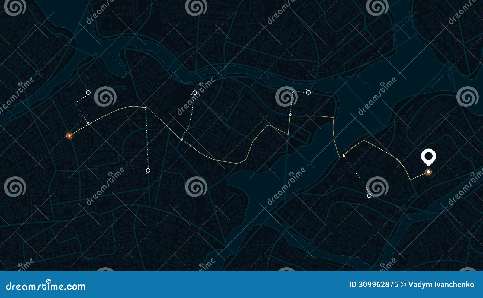 Designated Route Leading To Specific Goal Point. Navigation Plan ...