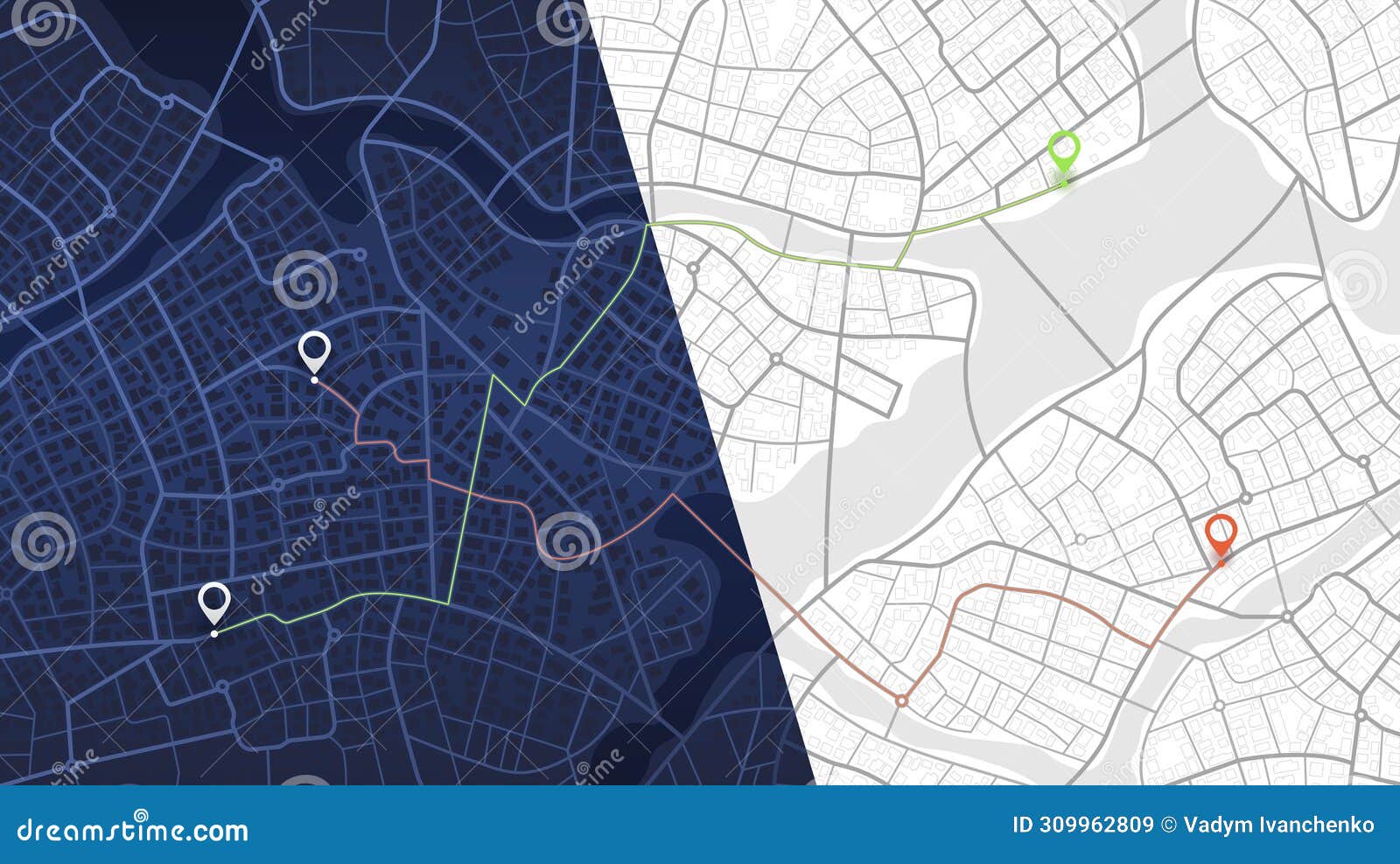 Designated Routes Leading To Specific Goal Points, Set of Two Map ...