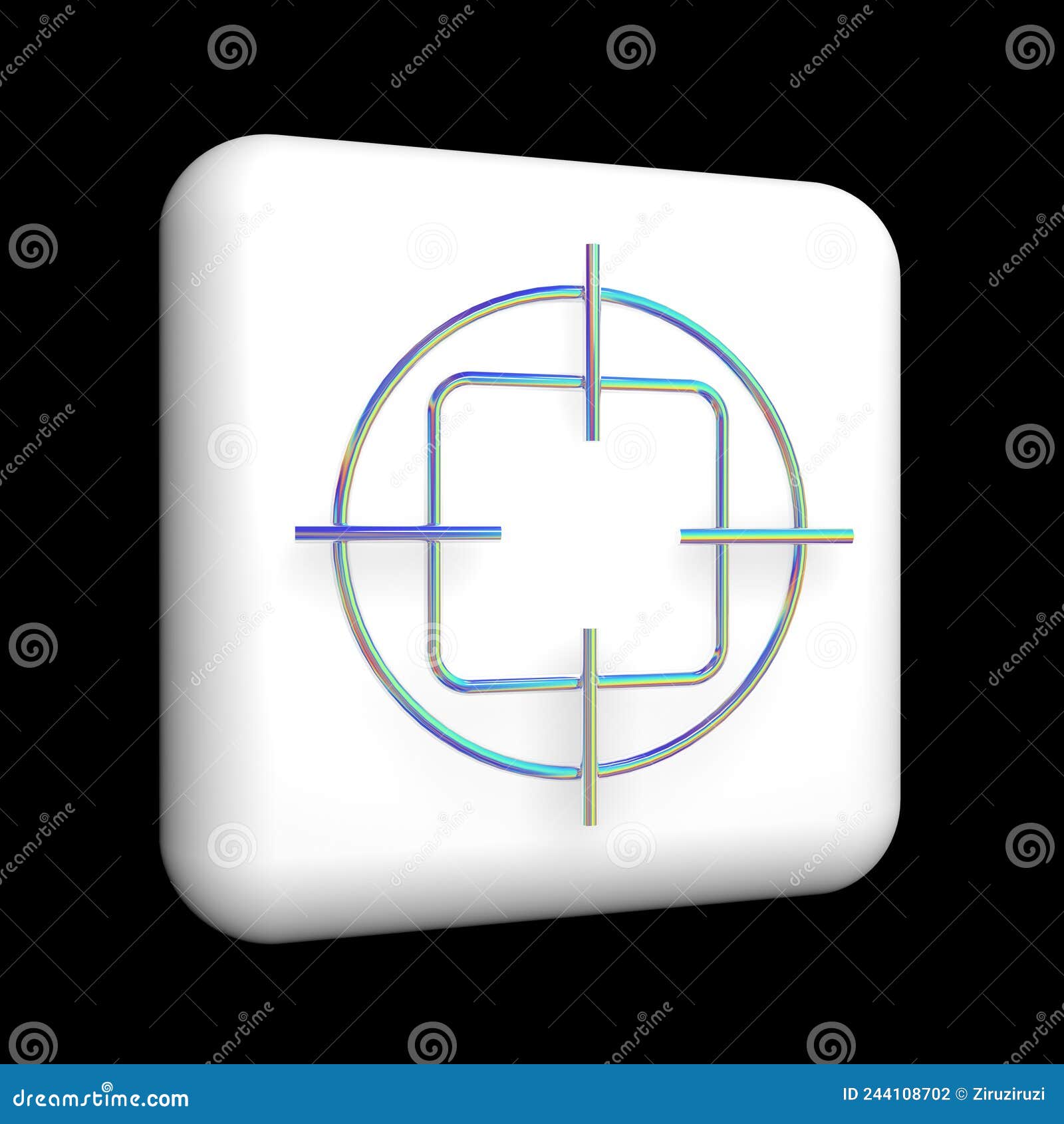 Designation of the Target Location, Rainbow Metallic Outline with ...