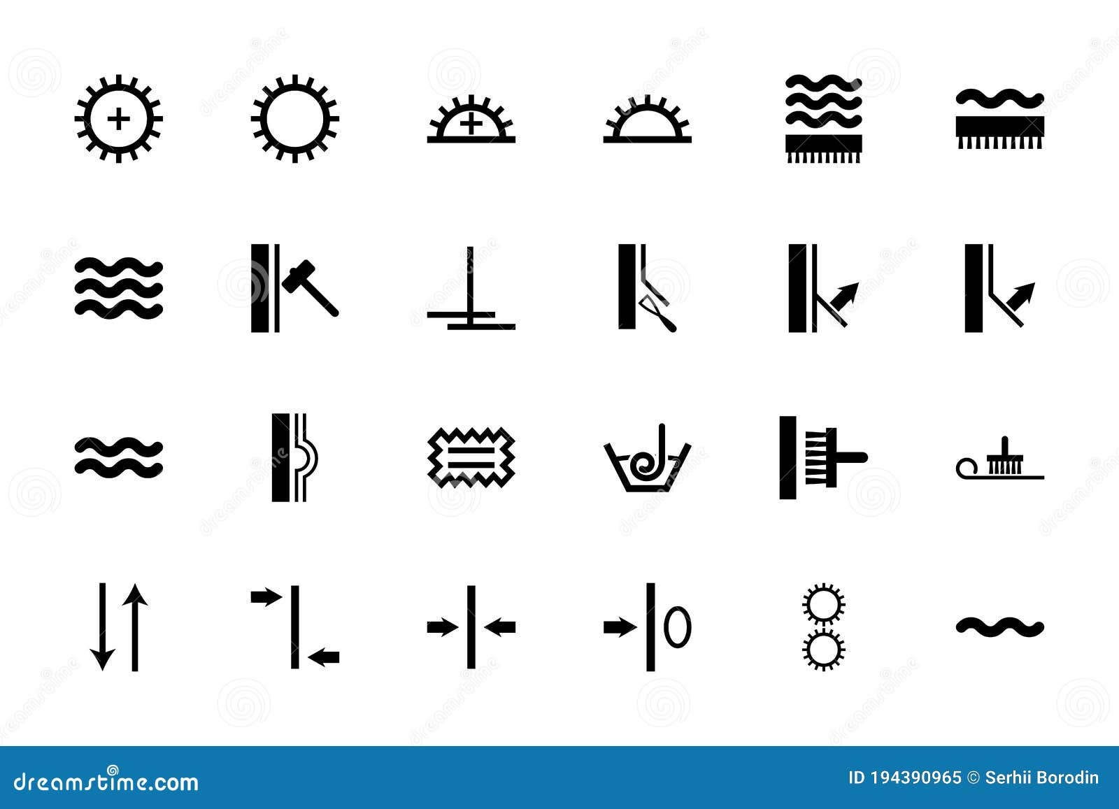 Designation on the Wallpaper Symbol Black Color Set Solid Style Flat ...