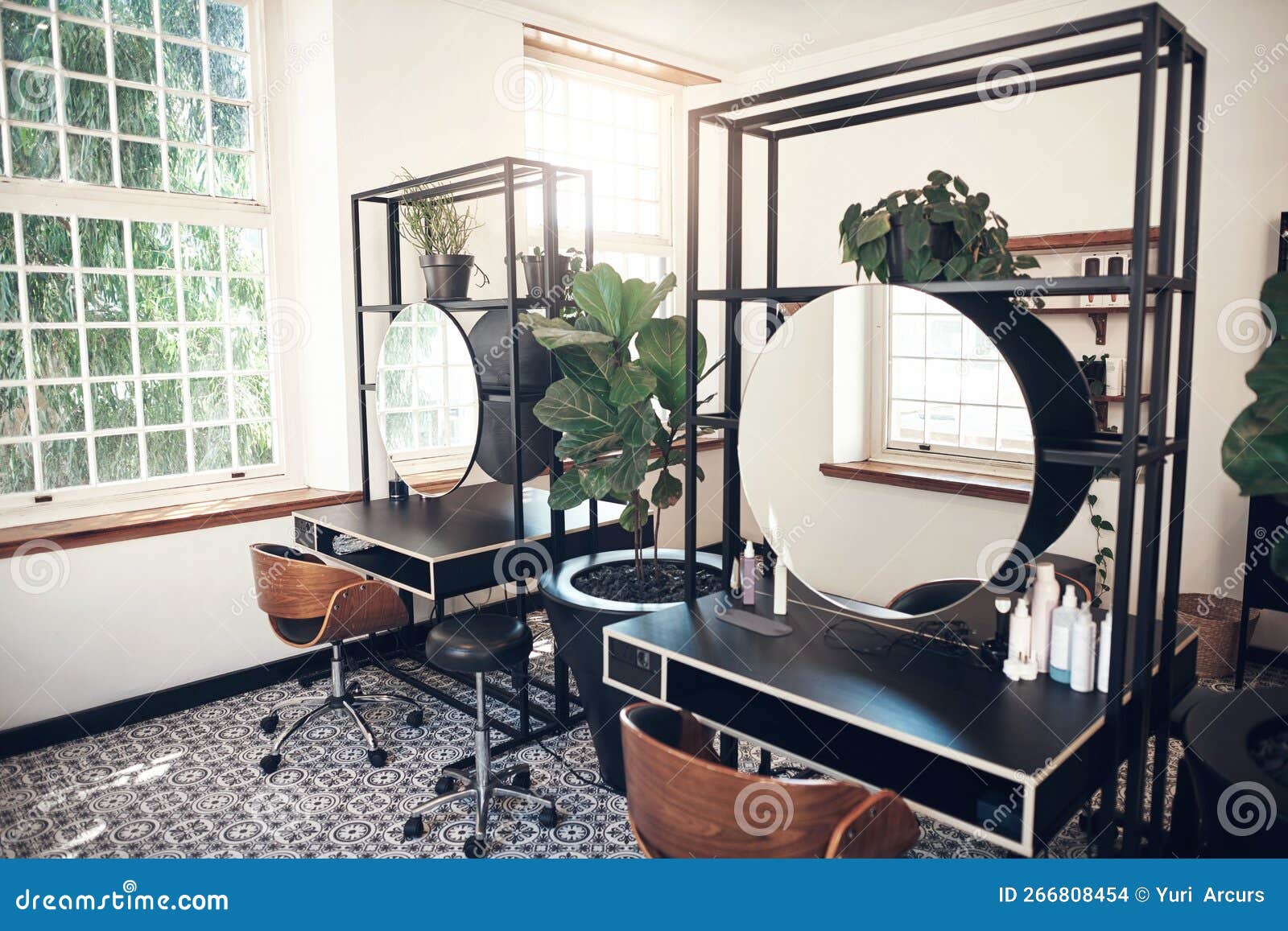 Designed with Comfort and Relaxation in Mind. an Empty Hair Salon ...