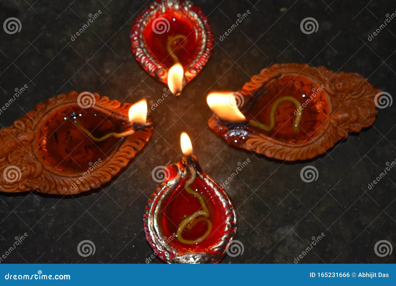 Designed Diya Burning with Mastered Oil Stock Photo - Image of burning ...