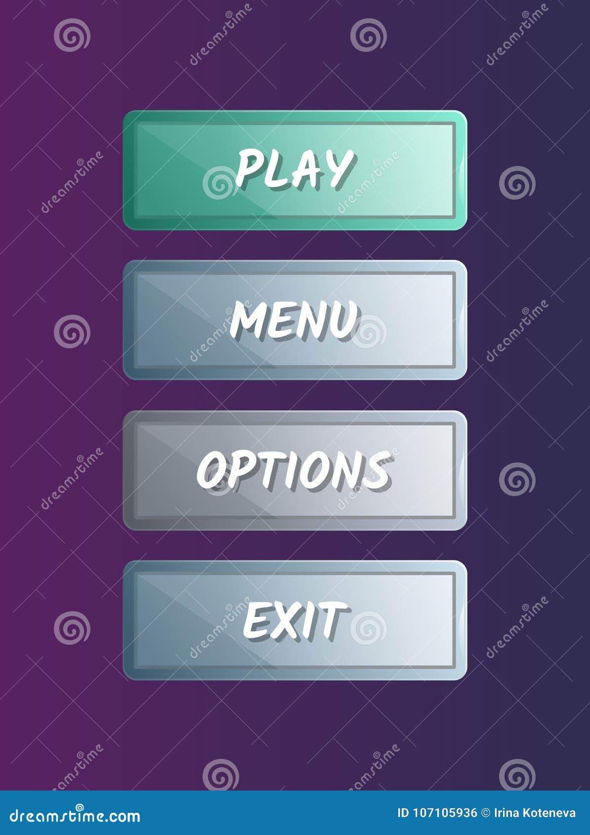 Designed Game User Interface Set Stock Vector - Illustration of sticker ...