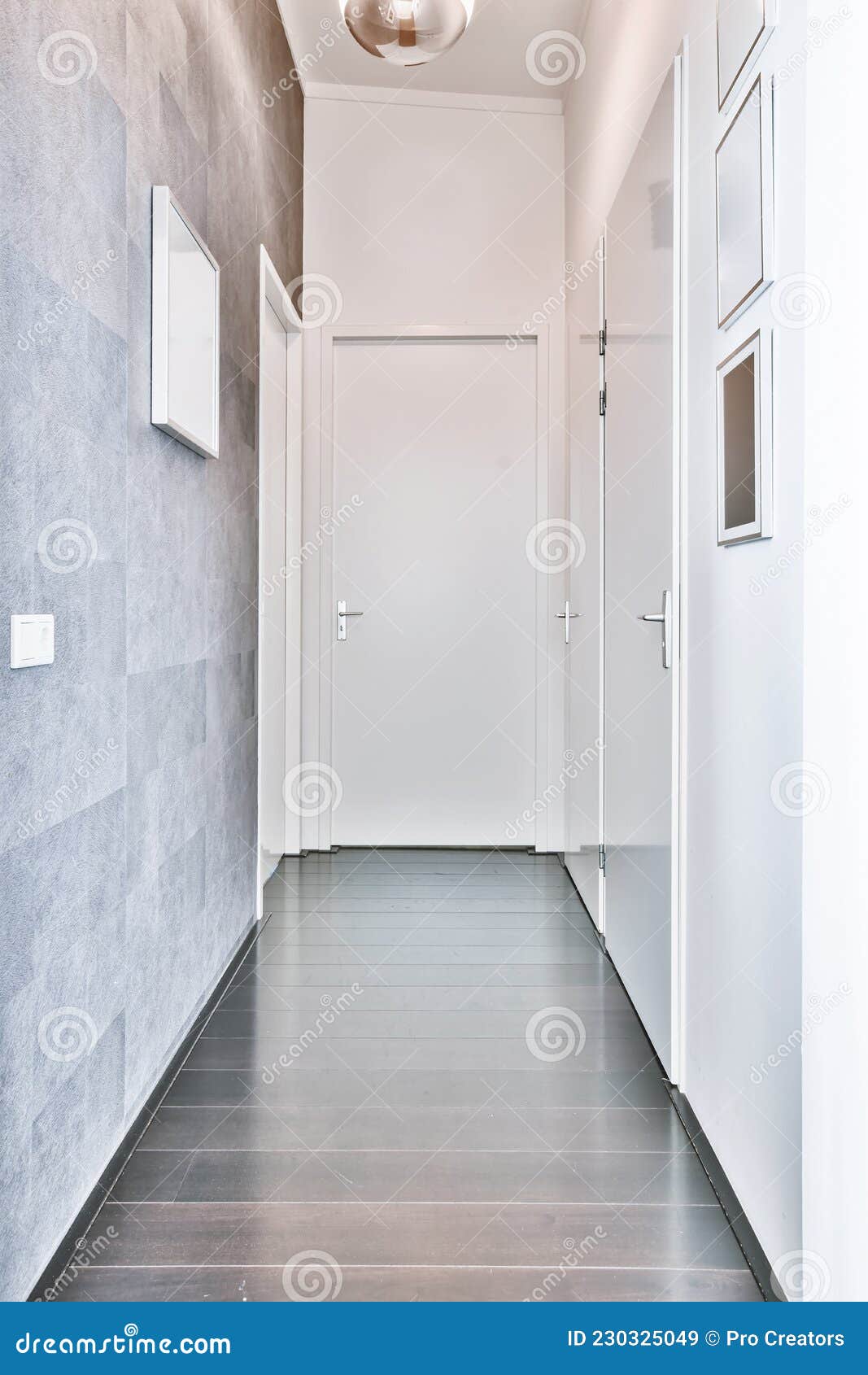 Long corridor design stock image. Image of house, empty - 230325049