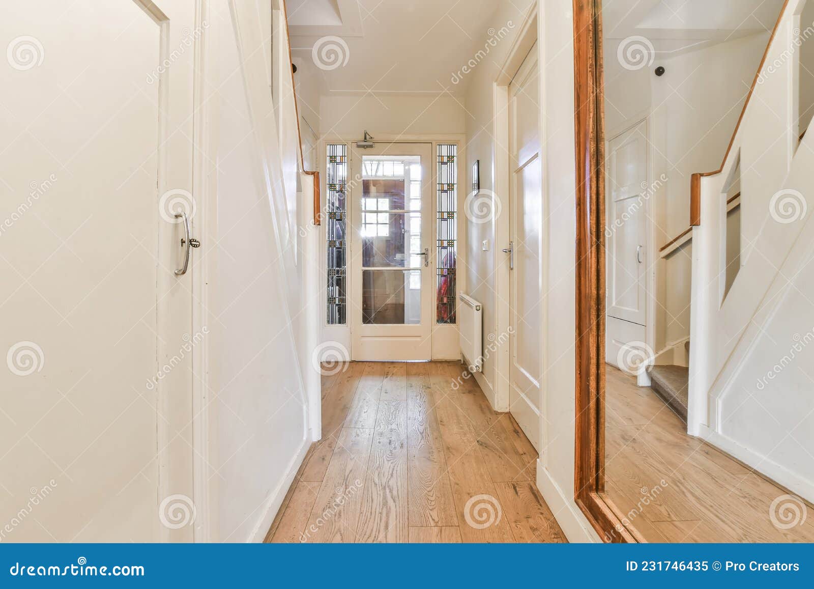 Long corridor design stock image. Image of estate, real - 231746435