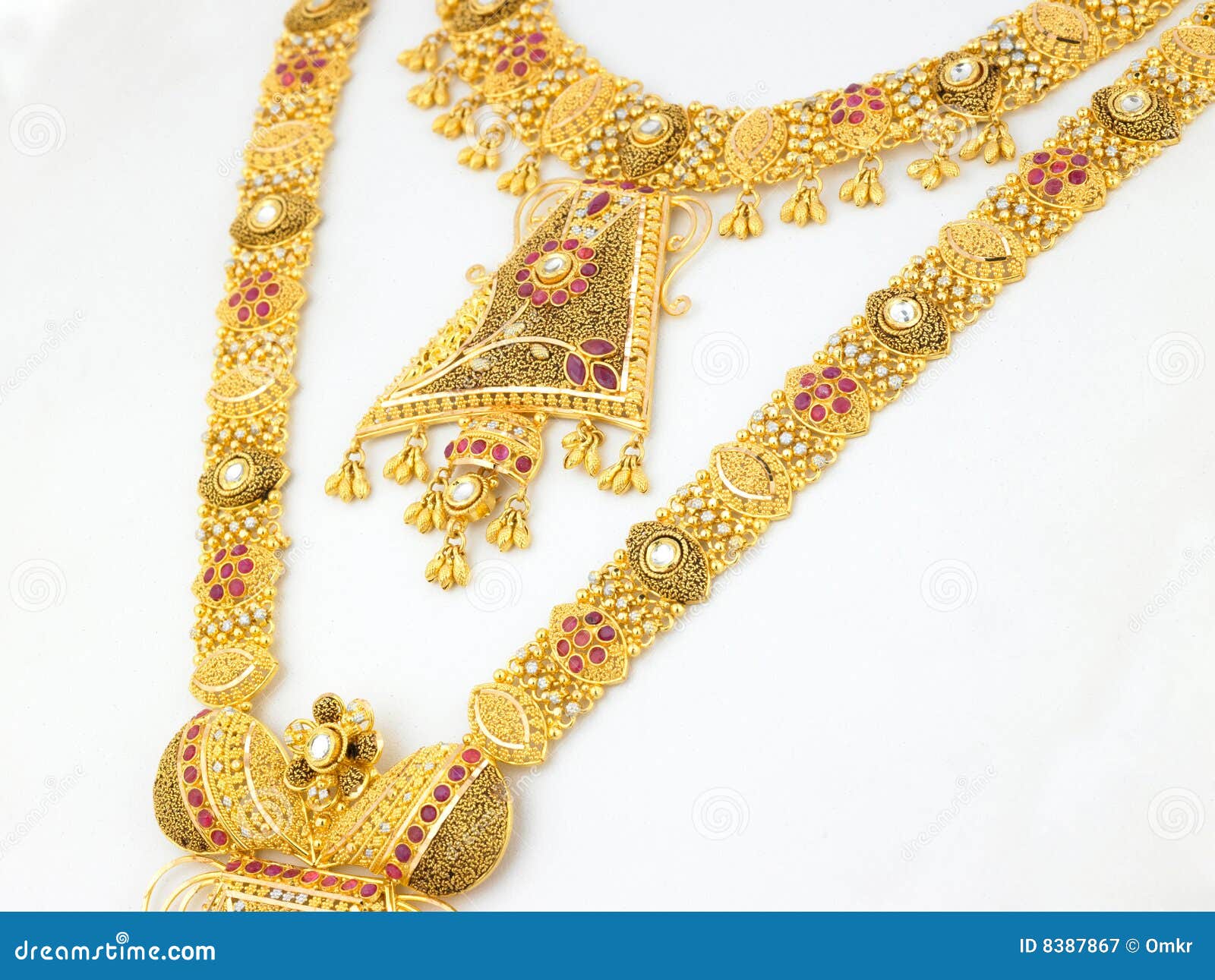 Designed Necklace with Long Chain Stock Image - Image of fake ...