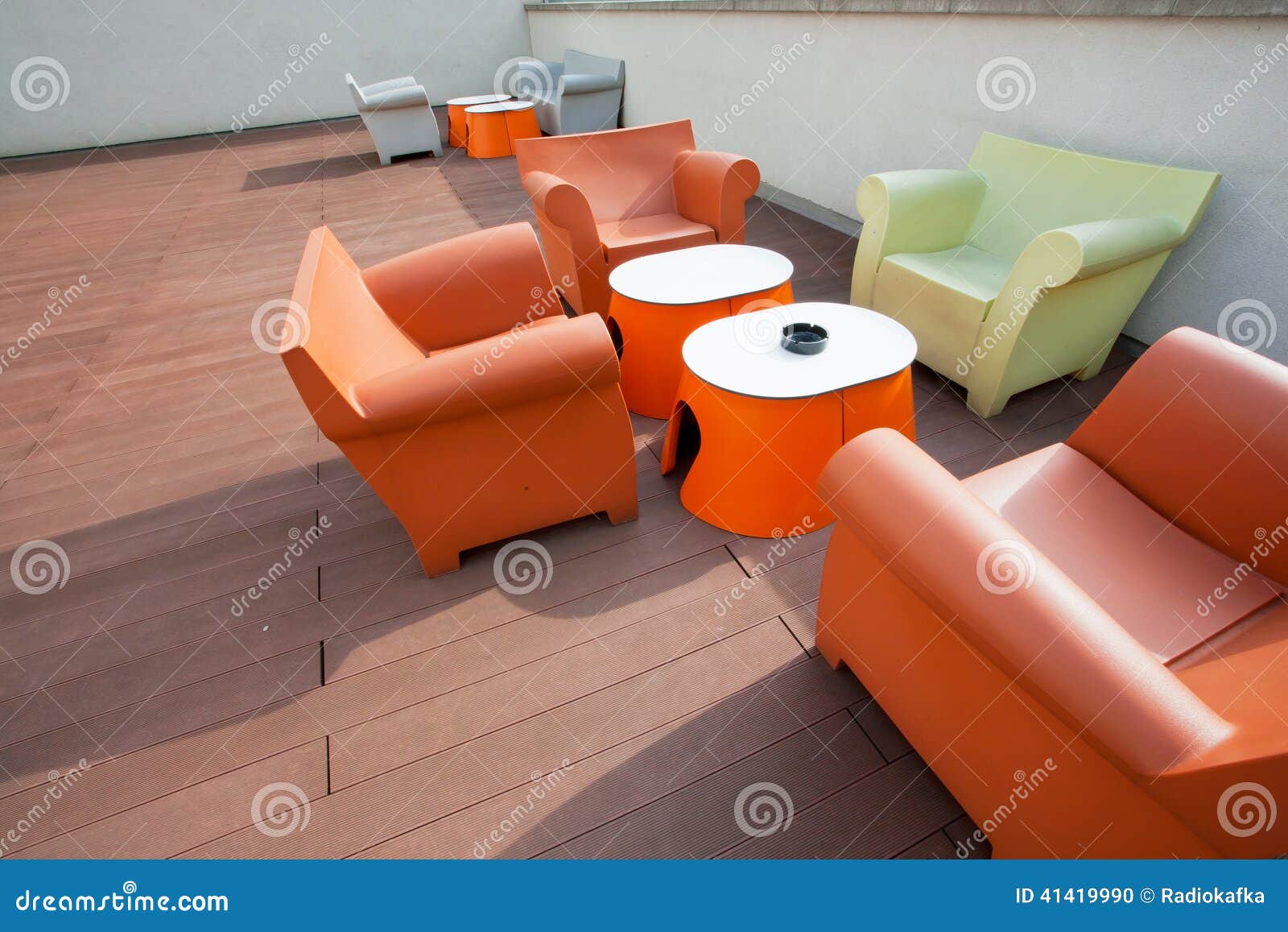 Designed Room with Chairs, Sofas and Tables Made of Plastic Stock Photo ...
