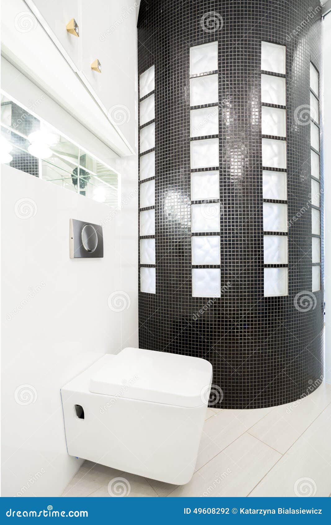 Designed washroom interior stock photo. Image of flush - 49608292
