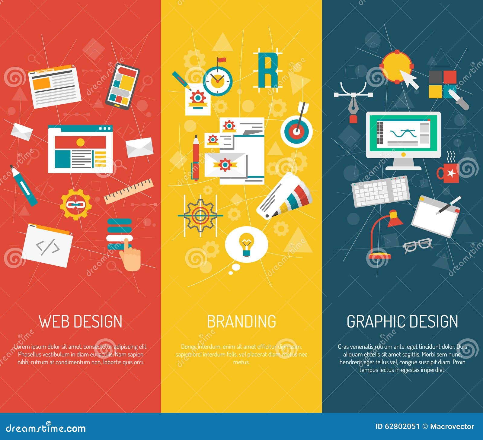 Designer Banner Set stock vector. Illustration of graphic - 62802051