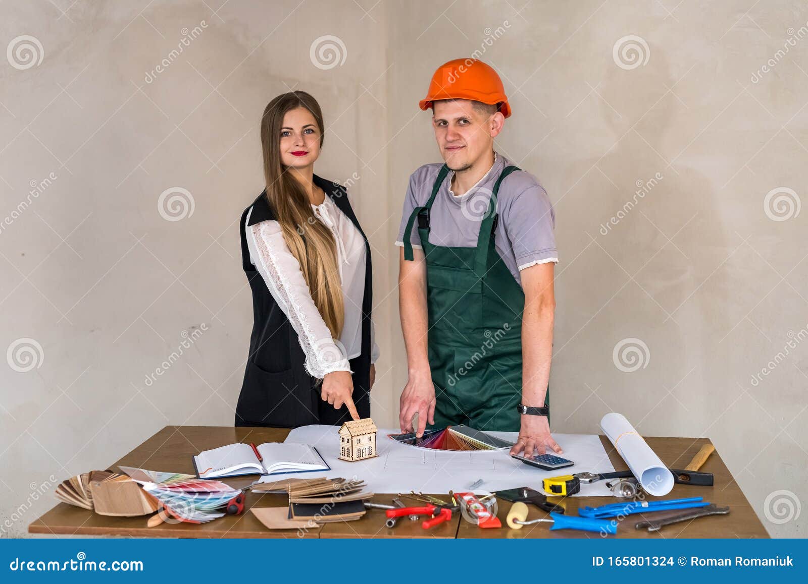 Designer and Builder Teamwork on Developing New Project Stock Photo ...