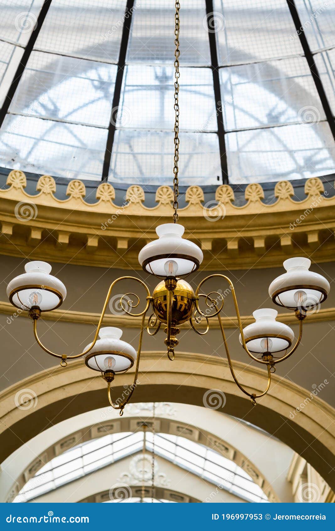 Designer Ceiling Lamp in a Gallery Stock Image - Image of house, hang ...