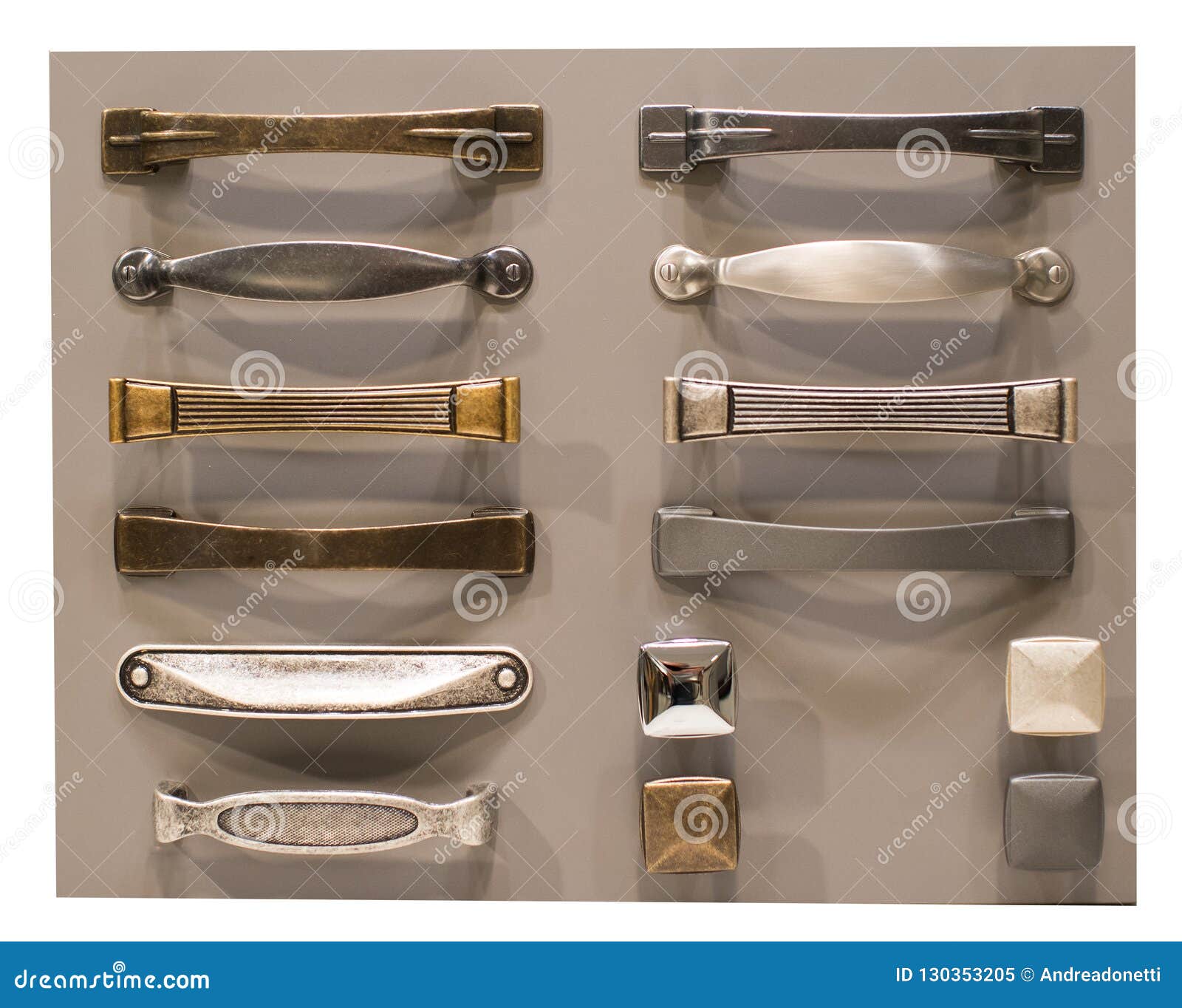 Designer Chart with Assorted Metallic Handles Stock Image - Image of ...