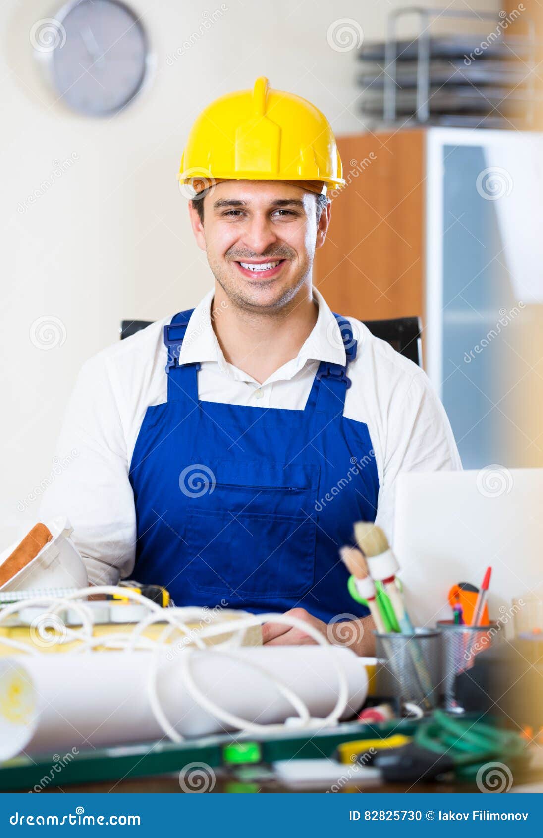 Designer-constructor at Work Place Stock Photo - Image of clothing ...