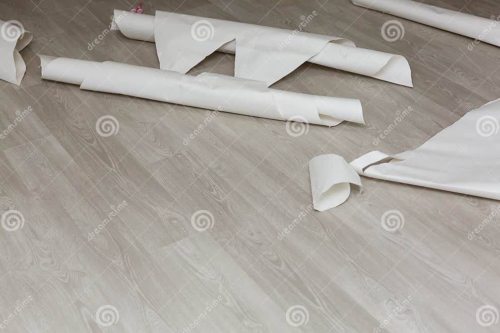 Designer Creates a Model. Layout of the Sewing Pattern on Paper Stock ...