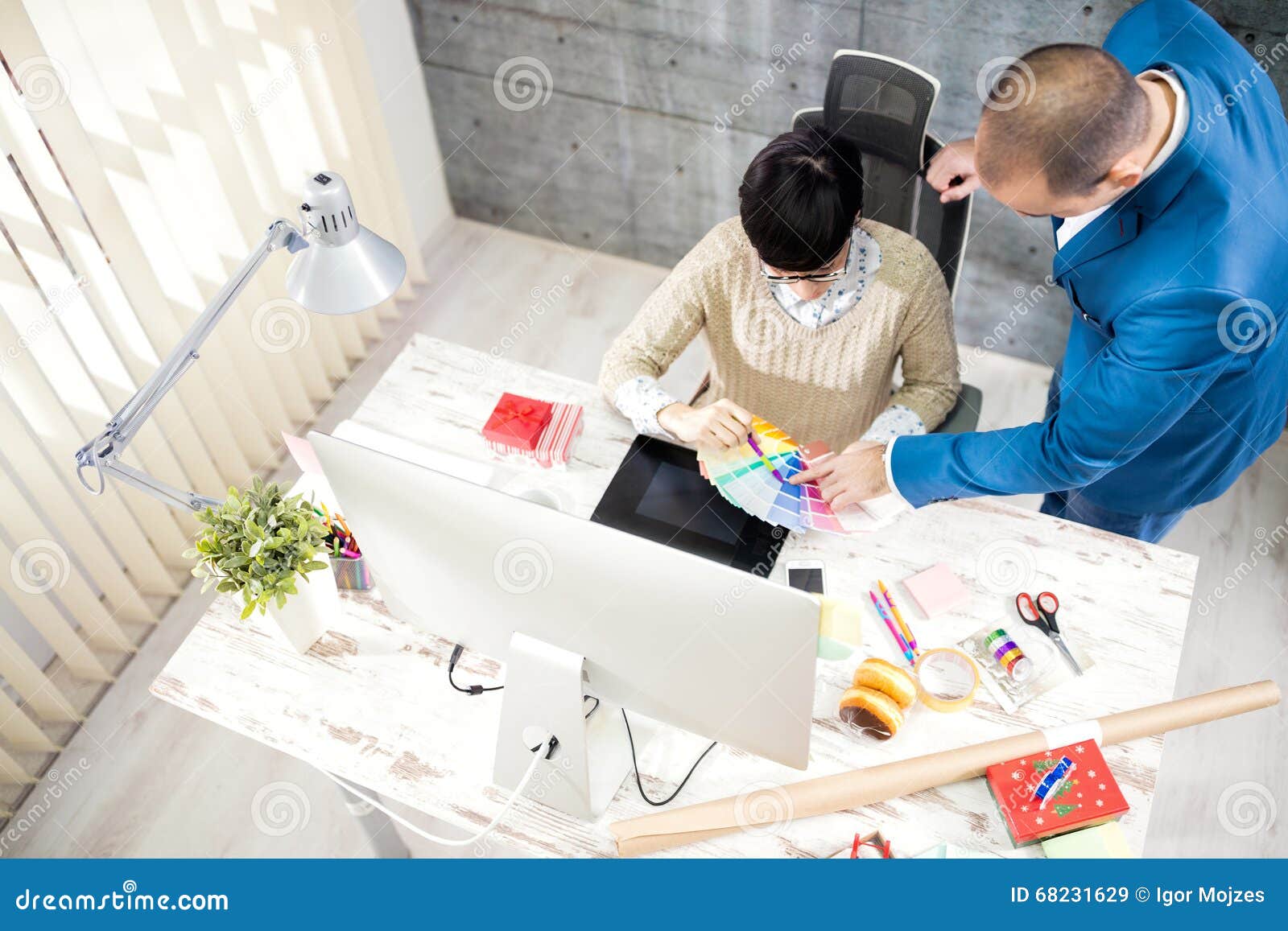 Designer with Customer in Design Studio Stock Image - Image of choice ...