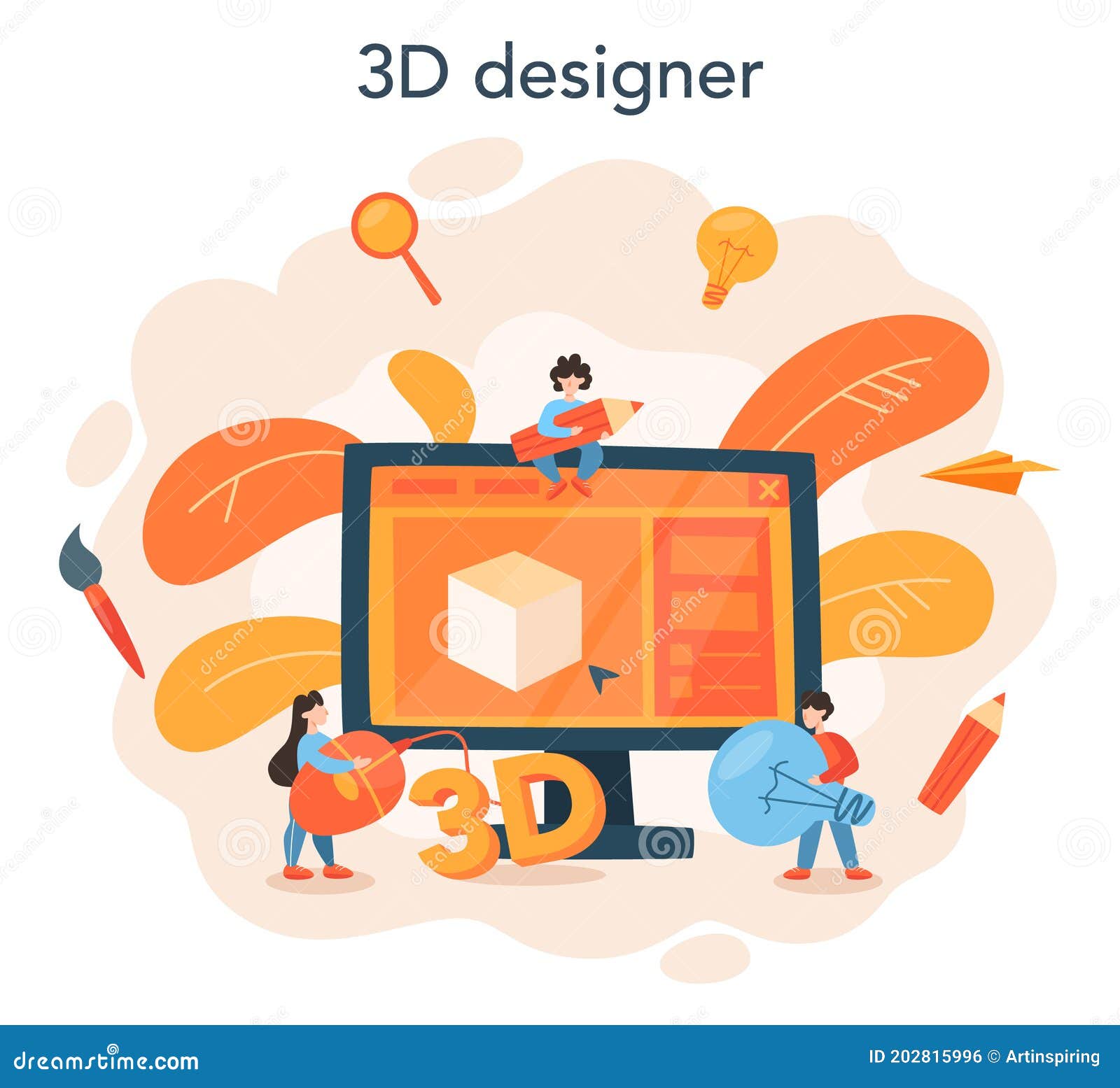 Designer 3D Modeling Concept. Digital Drawing with Electronic Stock ...