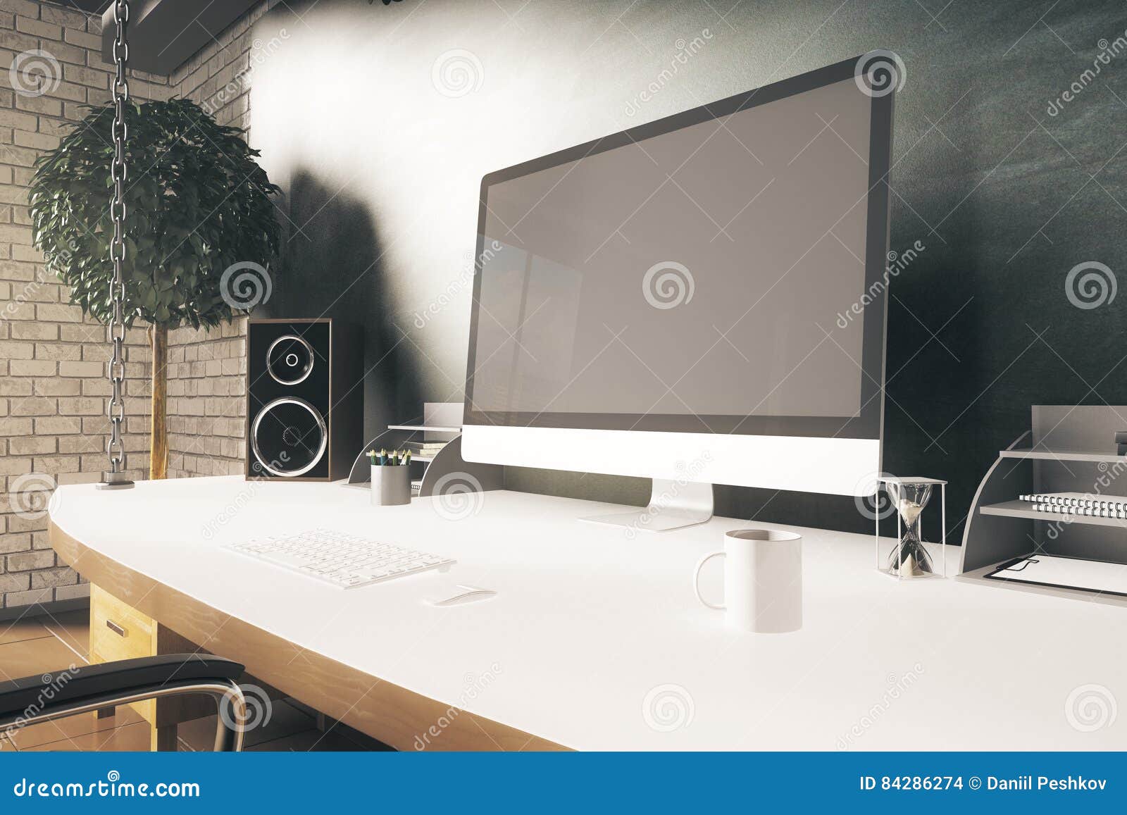 Designer desktop closeup stock illustration. Illustration of designer ...