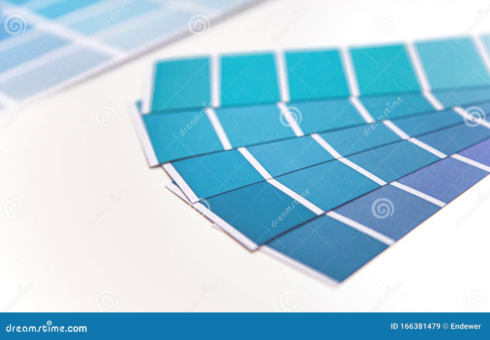 Designer Desktop. Color Sample Guide Blue Stock Image - Image of ...