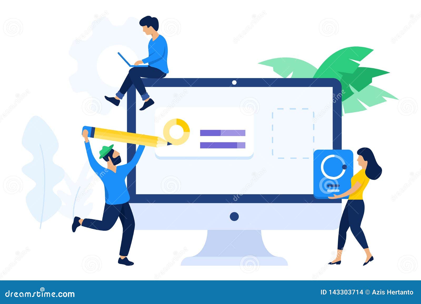 Designer and Developer Collaboration Concept Stock Illustration ...
