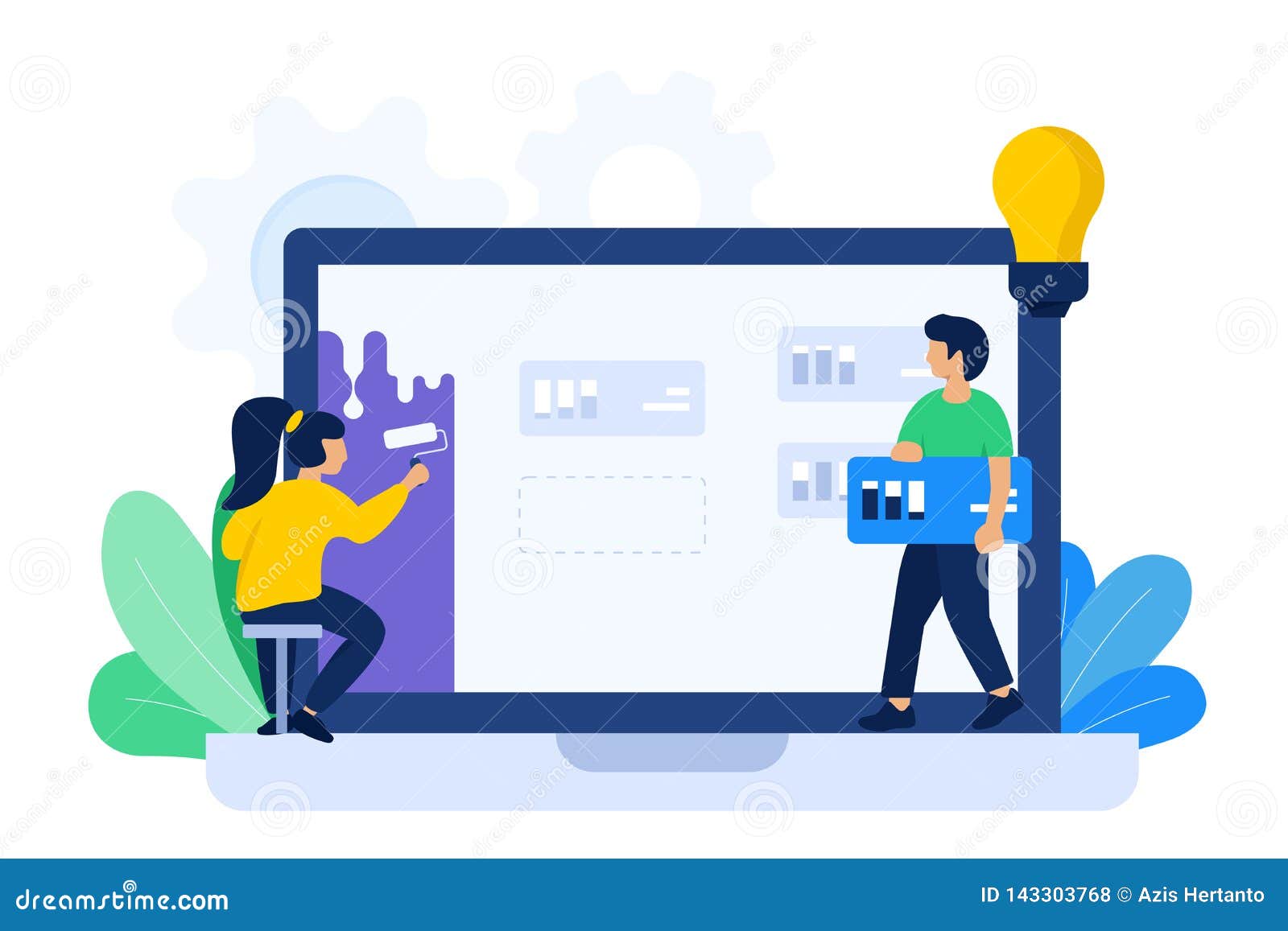 Designer and Developer Collaboration Illustration Stock Illustration ...