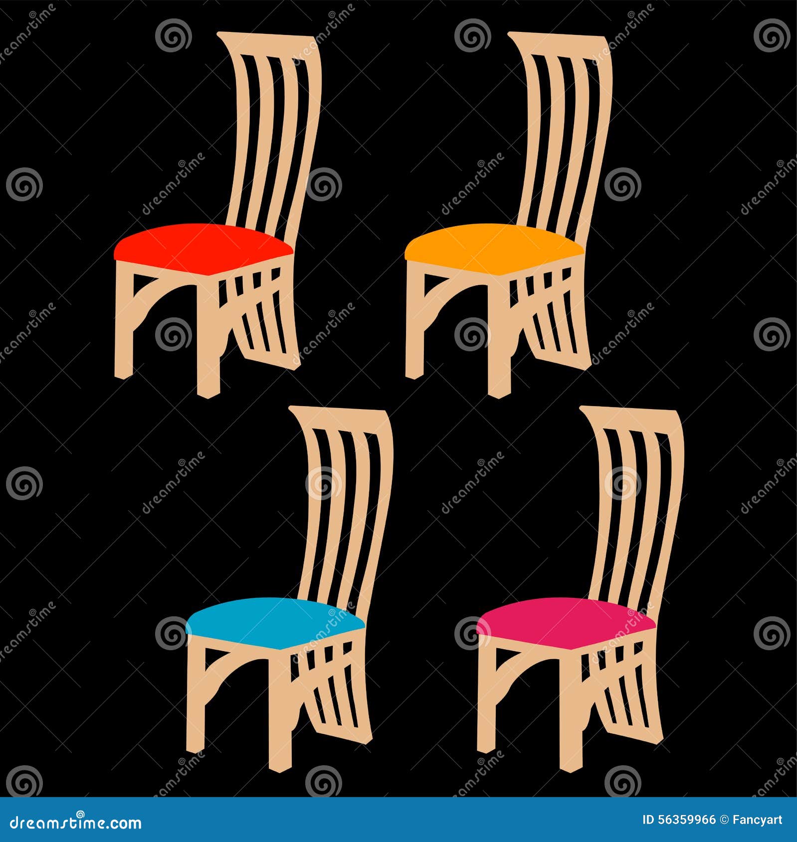 Designer Dining Chair Graphic Stock Vector - Illustration of graphic ...