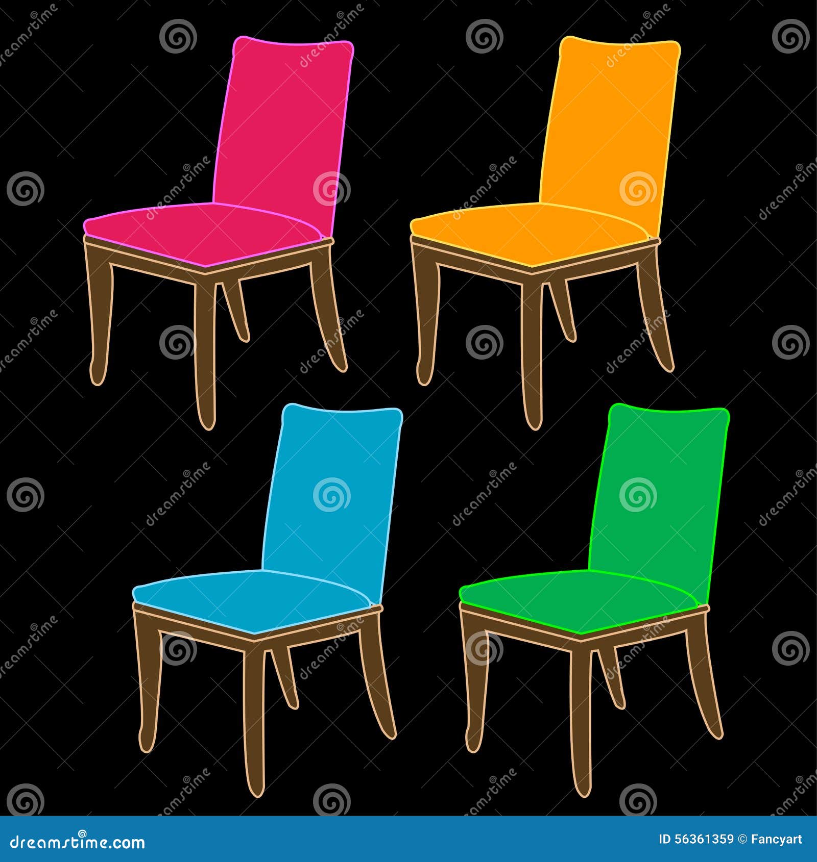 Designer Dining Chair Graphic Stock Vector - Illustration of element ...