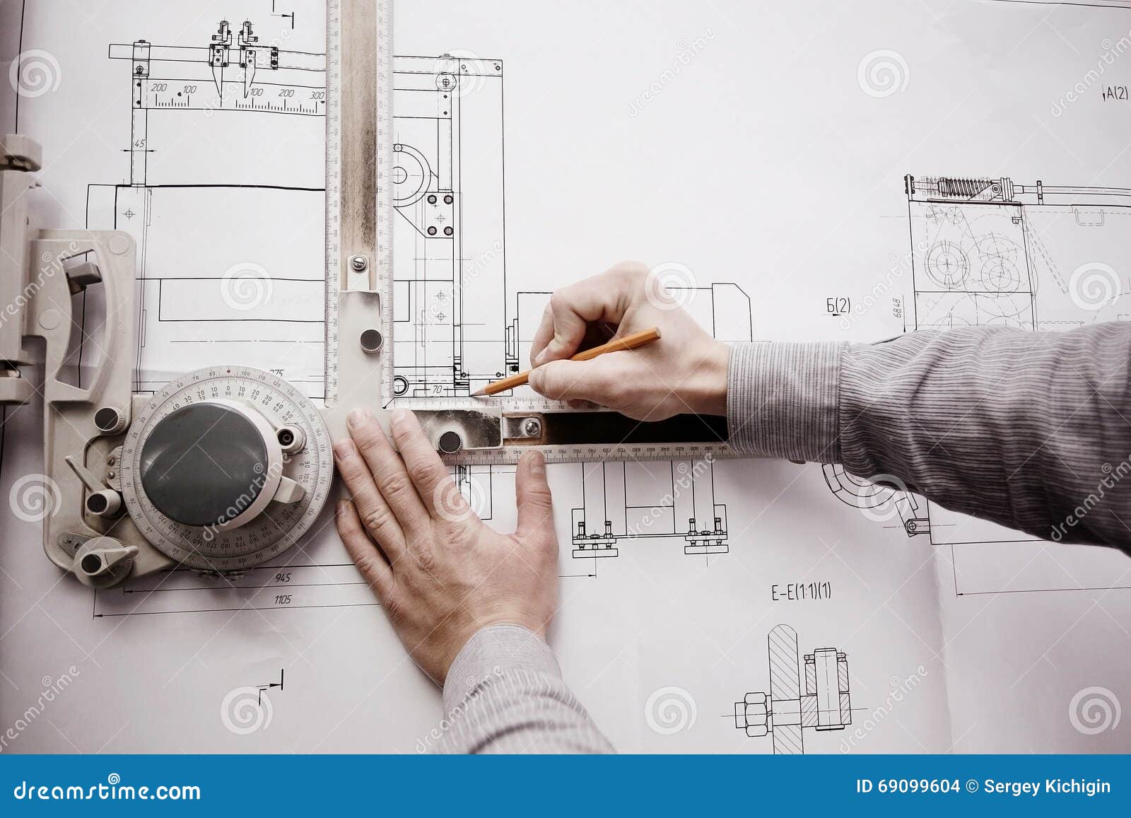 Designer drawing engineer stock photo. Image of home - 69099604